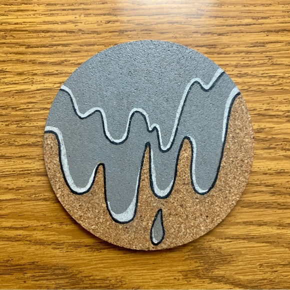 Dining | Multicolor Grime Drip Cork Coasters Lot Of 9 | Poshmark